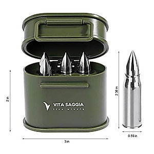 Exclusive Set of 6 Whiskey Stones in Tactical Military Box, Gifts for Christmas Stocking Stuffers, for Men Dad, Unique Ideas for Birthday for Boyfriend Him Cool Gadgets for Husband Grandpa Brother