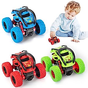 LODBY Toddler Toys for 2 3 4 5 Year Old Boy Easter Gifts, Pull Back Vehicle Monster Trucks for Toddlers Toys Age 2-4-6 Friction Powered Toys Car for Boys/Girls Birthday Gifts for 2 3 4+ Year Old Toys