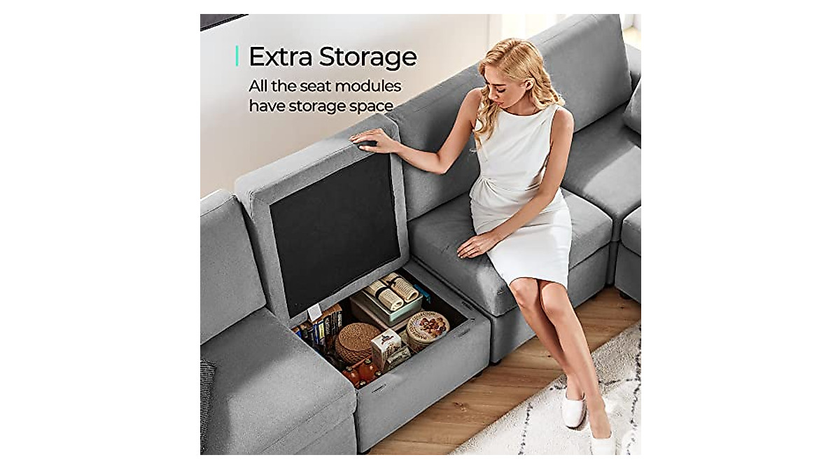 LINSY HOME Modular Sectional Sofa with Storage & Comfort