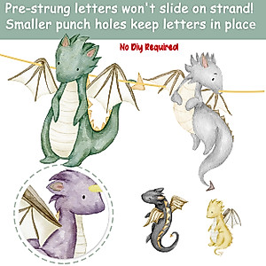 Dragon Birthday Party Banners 2Pcs Dragon Cutout Banners Fantasy Dragon Party Hanging Decorations Gold Dragon Party Banner for Dragon Knight Baby Shower Supplies