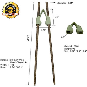 Fanwer Training Chopsticks for Adults, Right or Left Handed Chopstick Helpers & Holder for Beginners, Trainer, Seniors and Someone with Hand Cramps/Stiff/Arthritis, Reusable and Replaceable (2 Pairs)