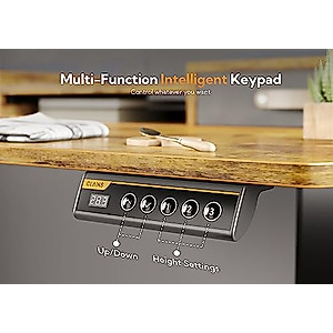 Claiks Standing Desk with Drawers, Stand Up Electric Standing Desk Adjustable Height, Sit Stand Desk with Storage Shelf and Splice Board, 48 Inch, Rustic Brown