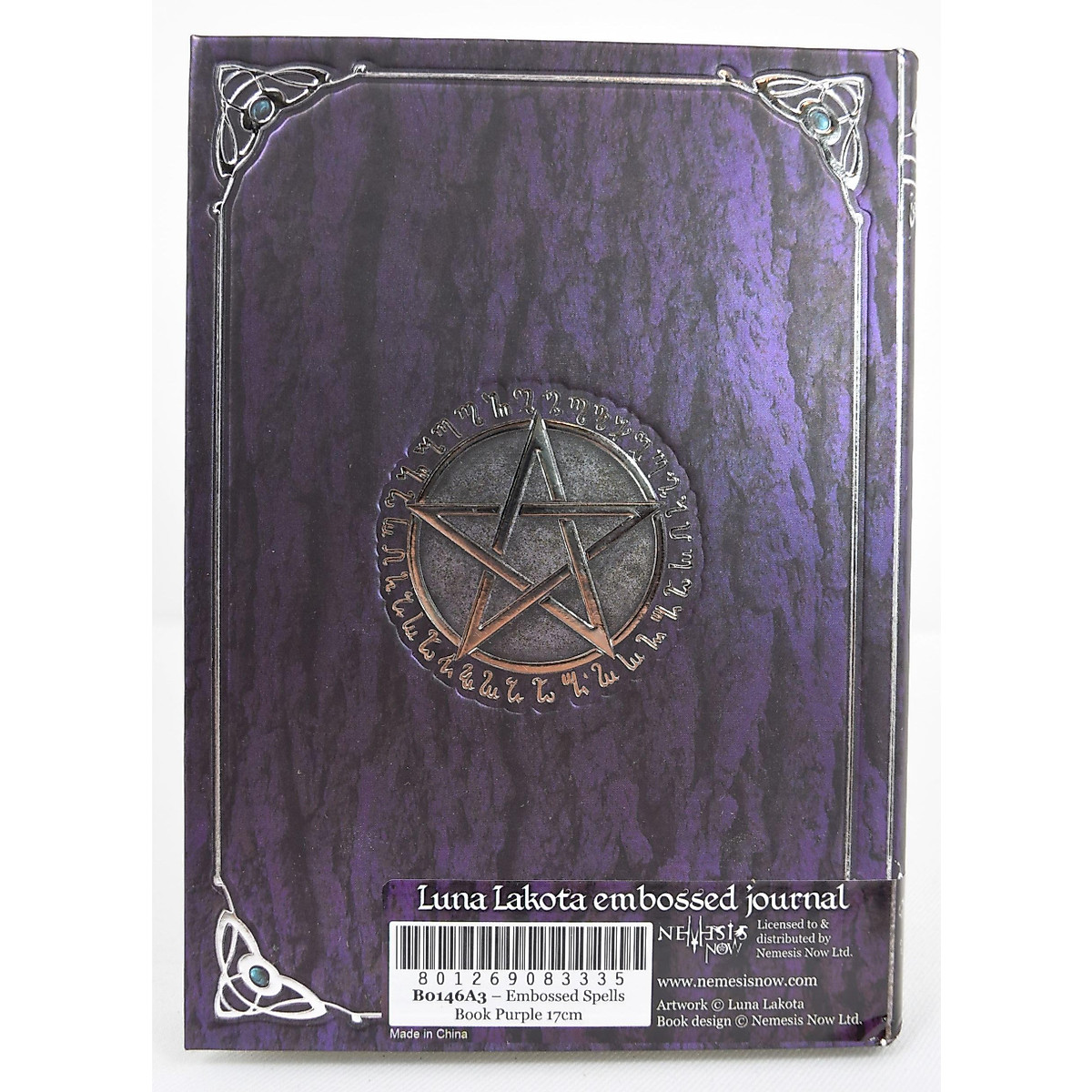 Nemesis Now B0146A3 Embossed Spell Book Purple 17cm, Coated, Wood Free Paper