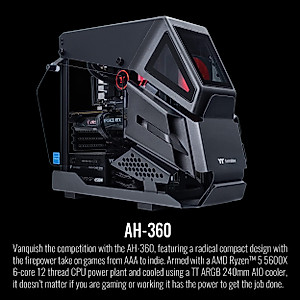 Thermaltake AH-360 Liquid-Cooled PC (AMD Ryzen 5 5600X, RTX 3060, 16GB RGB 3600Mhz DDR4 ToughRAM RGB Memory, 1TB Gen4 NVMe M.2, WiFi, Win 10 Home) Gaming Desktop Computer AHB2-B550-A36-LCS