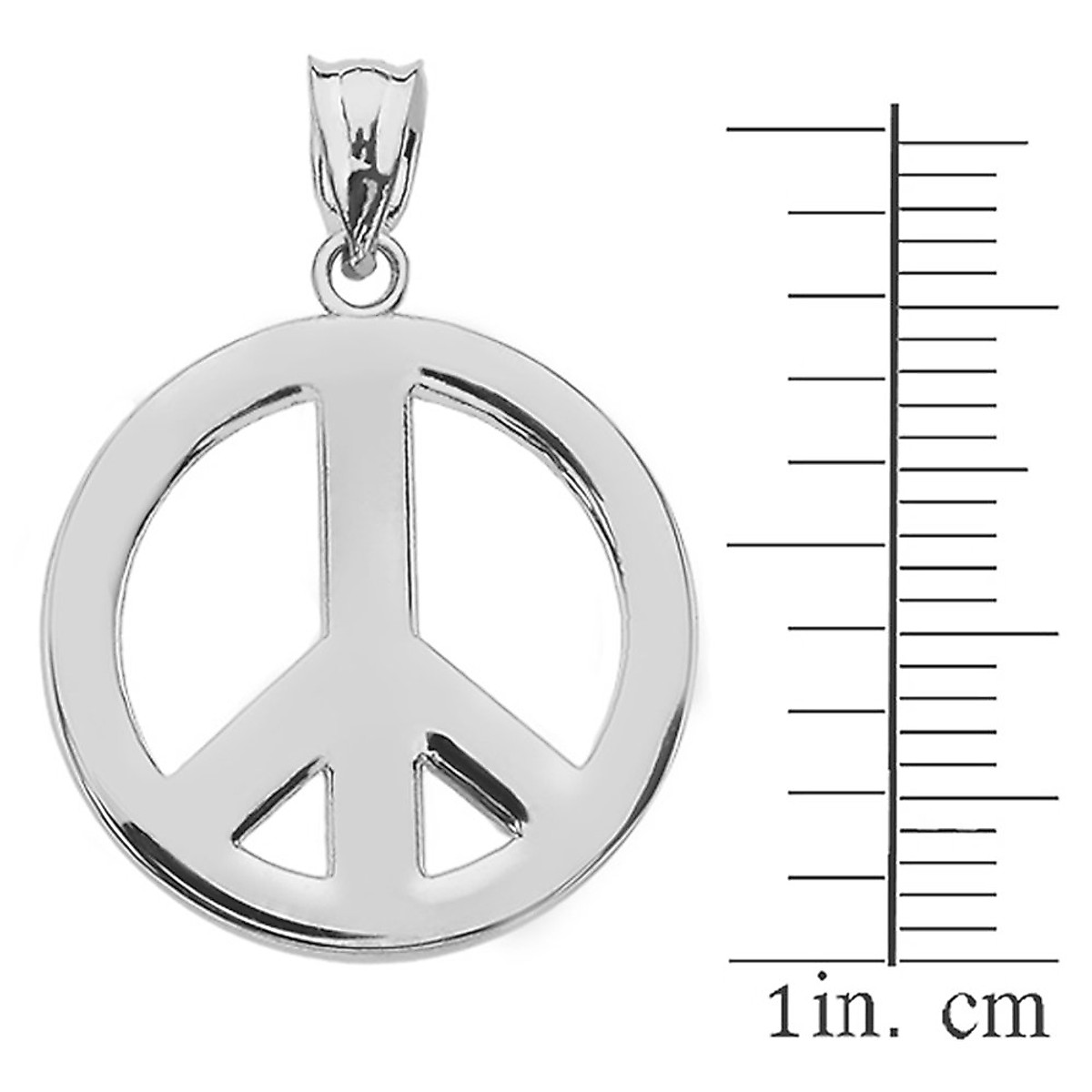 Sterling Silver Circle Of Peace Sign Symbol Pendant Necklace, 20"