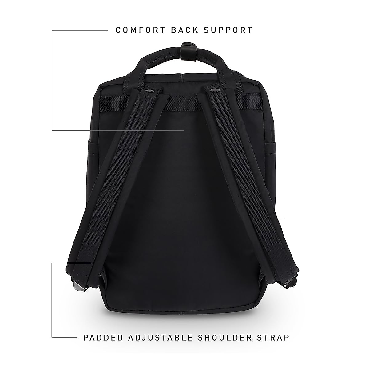 Doughnut Travel Laptop Backpack, Slim Durable Daypack Backpacks, Water Resistant Computer 16L Bag for Men & Women Fits 14 Inch Notebook(B BLACK)