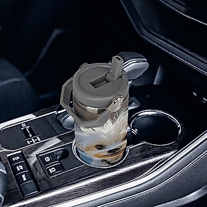 WITHSBKK 30oz Car Cup Maltese Dog Printed with Portable, Stainless Steel Travel Mug, Vacuum Insulated Tumbler And Straw, Leakproof for Car & Outdoor, UV Printed Design