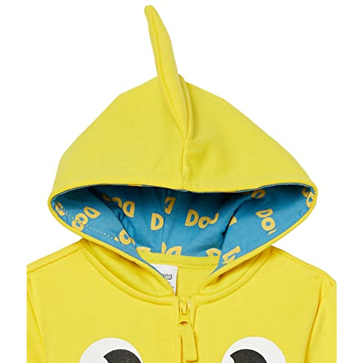 Pinkfong Boys Zip Up Big Face Hoodie-Baby Shark Yellow Toddler Size 2T-5T, 3T