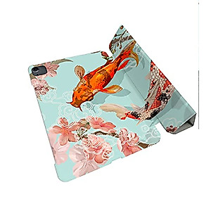 Cute Kawaii Japanese Fish Koi Pattern Case Compatible with All Generations iPad Air Pro Mini 5 6 11 inch 12.9 10.9 10.2 9.7 7.9 Plastic Fabric Cover Slim Smart Stand SN666 (8.3" Mini 6th gen)