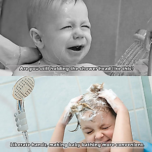 Inchant 4 Pieces Silicone Shower Head Holder Universal Relocatable Shower Head Suction Cup Holder Silicone Non Drilling Movable Fixed Seat Shower Bracket