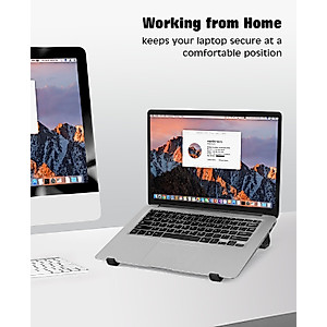 Thibault Aluminum Laptop Stand for Desk - Cooling Ergonomic Design - Fits MacBook Air Pro/DELL/HP/Lenovo/ThinkPad/Alienware - 13/14/15.6/16 -Easy Assembly- Ventilated Laptop Stand for Optimal Airflow