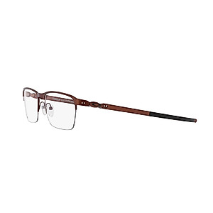 Oakley Men's Ox5099 Tincup 0.5 Ti Square Prescription Eyewear Frames, Brushed Grenache/Demo Lens, 51 mm