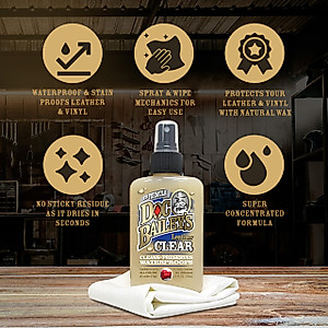 Doc Baileys Clear Leather Cleaner and Conditioner - Waterproof Fine Leather Softener for Boots, Saddles & More - 4oz, 2 Packs