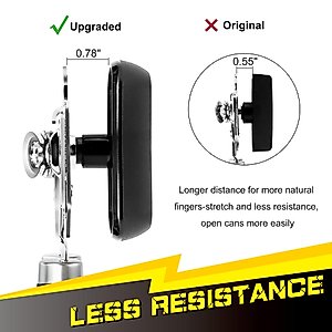 [Smoother Cut] PrinChef Manual Can Opener with Magnet, Improved Handle for More Comfortable Grip, Handheld Can Openers for Seniors, Heavy Duty Can Opener Smooth Edge, Bottle Opener Easy to Use, Black