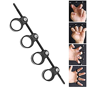 Finger Expander, Expand Finger Training Tool Musical Instrument Expander Piano Finger Separator Resistant Stretching Finger Exerciser for Piano Guitar(Black Large, Adjustable Span)