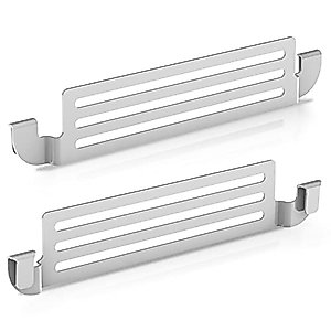 2pcs Spatula Holder for Blackstone Griddle, Stainless Steel Griddle Spatula Holder Clip on Edge Silver BBQ Spatula Rack Compatible with Camp Chef Royal Gourmet and Other Griddles