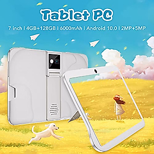 soobu Tablet, 7in Kids Tablet Large Storage Capacity IPS HD Display 5GWifi Dual Band White for Reading (White)