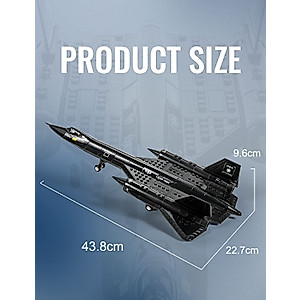 SEMKY Military Series SR-71 Reconnaissance Aircraft Jet Blackbird Air Force Building Block Set (183 Pieces) -Building and Military Toys Gifts for Kid and Adult