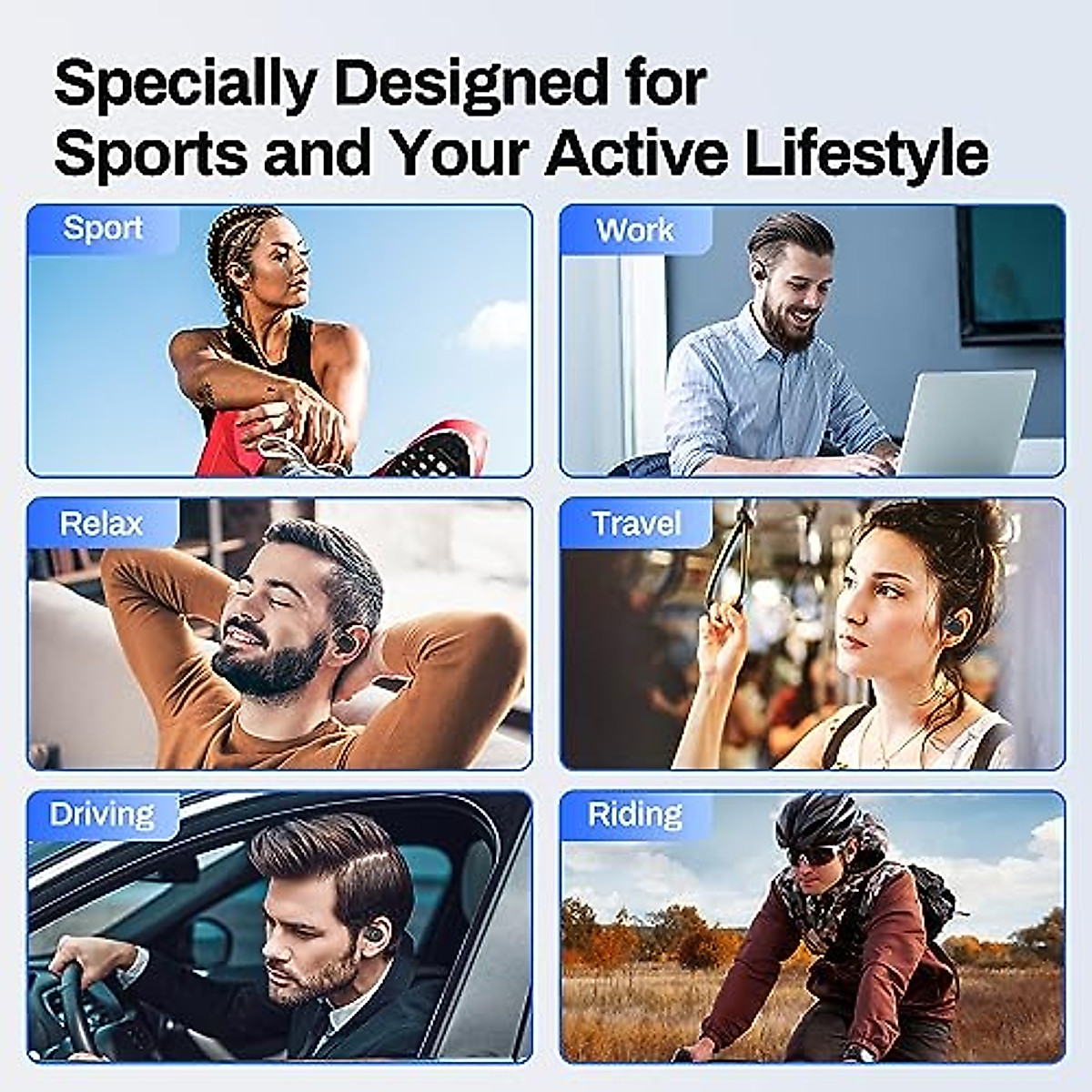 DACOM Open Ear Headphones Bluetooth 5.3, True Wireless Open Ear Earbuds with 16.2mm Dynamic Drivers 45Hrs Playtime Wireless Earbuds Long-Lasting Comfort Sport Earbuds for Running Workout