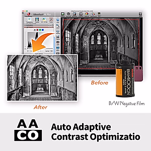 Plustek OpticFilm 8200i AI - 35mm Film & Slides Scanner. IT 8 Calibration Target + SilverFast Ai Studio 8.8, 7200 dpi Resolution 64Bit HDRi , Mac/PC