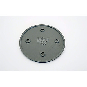 HERO Creations Miniature 3 Plastic Gray Bases 100 mm -4 inch - Circular, Gargantuan Figurine Size, for Roleplaying Game - Tabletop - Wargames Tables