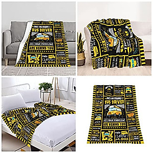 Bus Driver Appreciation Gifts School Bus Driver Gifts for Men Women Birthday Gifts for School Bus Driver Fathers Day Blanket Thank You for School Bus Driver Back to School Throw Blanket 60X50 inch
