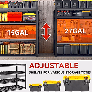 REIBII 60" W Garage Shelving Heavy Duty Storage Shelves 2500 LBS Commercial Metal Shelving Units and Storage Rack Shelf for Garage Warehouse Pantry,Kitchen School, 60" W*60" H*24" D