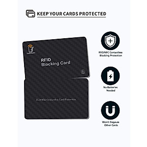Timeskey NFC 2 RFID Blocking Cards, Contactless NFC Bank Debit Credit Card Protector Blocker, Anti Theft Blocking Wallet Protector,The Original Security Card for Men or Wome