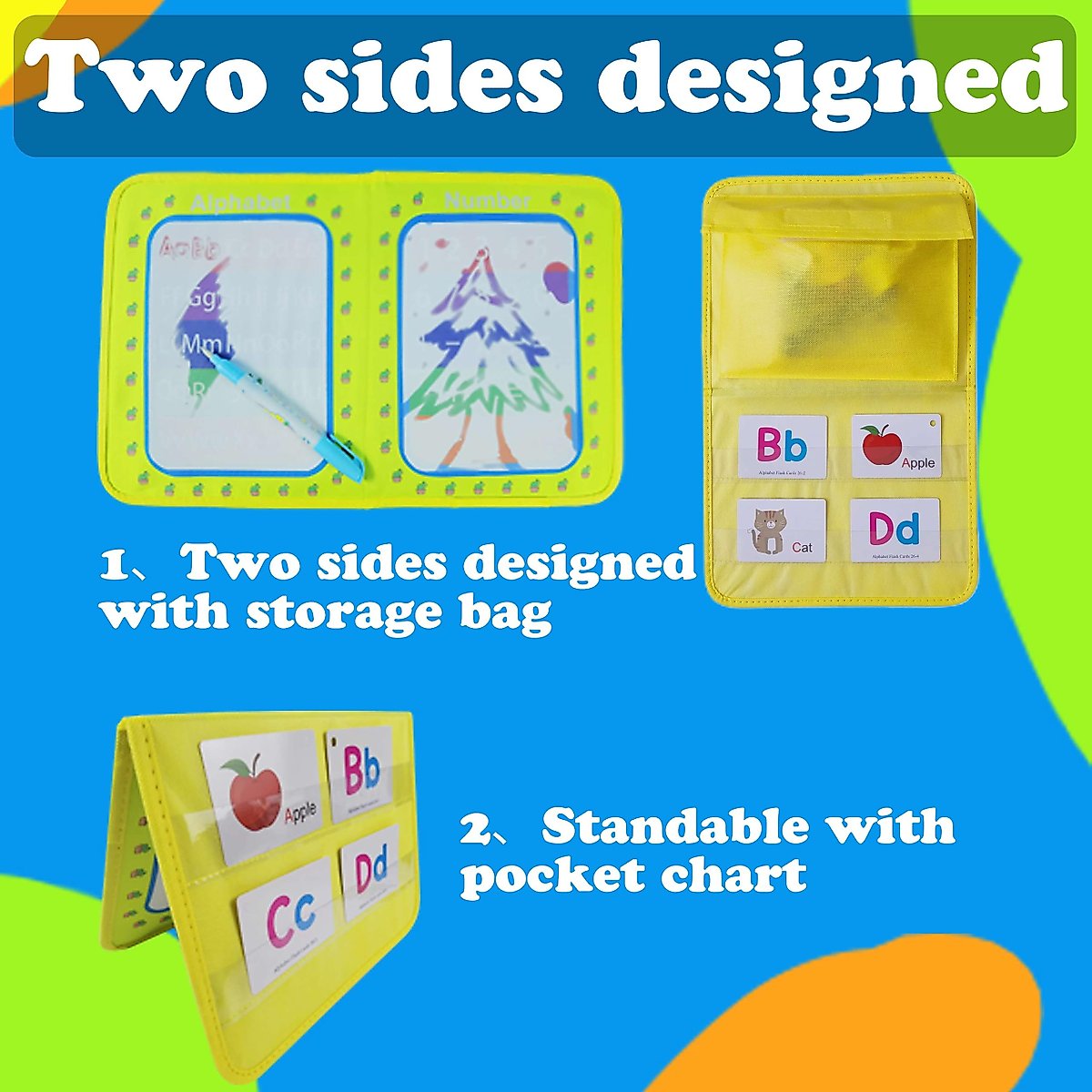 LST LISKTO Montessori Busy Book for Toddlers 1-3 | Reusable Preschool Learning Activities | No Messy Ink, Just Water! Perfect for Developing Reading/Writing Skills & Portability