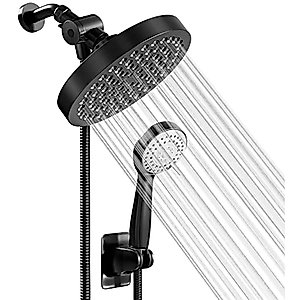 Shower Head With Handheld Combo, 6 Inch High Pressure Rainfall Showerhead With Hand Held 70 Inch Hose for Bath - Adjustable Swivel Shower Head Spray Anti-leak Nozzles - Universal Fit