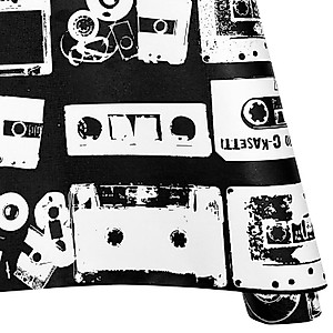 Yifely Black White Drawer Covering Paper Retro Cassette Shelf Liner Countertop Door Sticker 17.7inch by 9.8 Feet