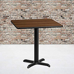 Flash Furniture 30'' Square Walnut Laminate Table Top with 22'' x 22'' Table Height Base