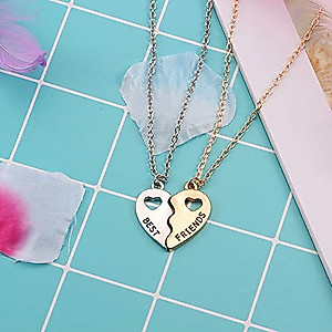 Sisadodo BFF Friendship Necklace for 2 - Best Friend Necklaces BFF Gifts for 2 Matching Heart Best Friends Forever Pendant Necklaces Set¡­