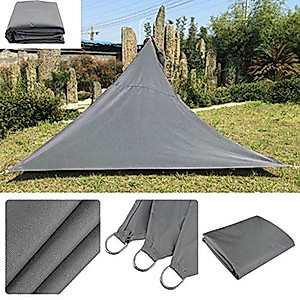 LKXHarleya 6.5ft x 6.5ft x 6.5ft Sun Shade Sail Triangle Canopy, Waterproof UV Block for Patio Garden Outdoor Facility and Activities(Grey)