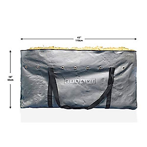 CIRAVI Hay Bale Storage Bag - Extra Large Tote - Heavy Duty - Foldable and Ventilated with Waterproof Lining - For 2 String Bale of Hay - 18" x 22" x 43" Complete with Bucket Strap