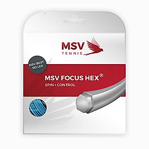 MSV Unisex's Focus-Hex String Set-Blue, 1.23 mm