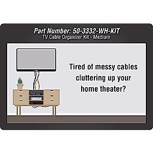 DataComm Electronics 50-3332-WH-KIT Flat Panel TV Cable Organizer Kit - White