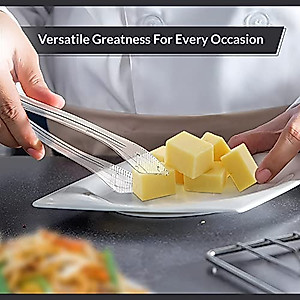 [12 Pack] Plastic Serving Tongs, 8.5 Inch Heavy Duty Disposable Utility Tongs (Clear)