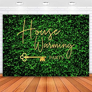 Avezano Housewarming Backdrop Green Leaves Background for New House Party Decorations House Warming Party Decorations Sweet Home Photography Background Photo Booth Props Supplies (7x5ft)