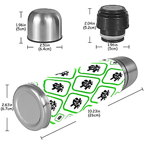 Stainless Steel Leather Vacuum Insulated Mug Mahjong Thermos Water Bottle for Hot and Cold Drinks Kids Adults 16 Oz