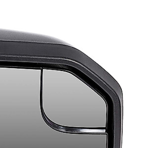 FEIPARTS Tow Mirrors Fit for Towing Mirrors with 2015-2019 for F150 Pickup Truck Power Adjusted Heated Turn Signal Light with Black Housing Manual Folding Manual Telescoping Pair Left Right Mirrors