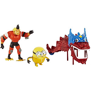 Mattel Minions Story Pack with 2 Action Figures & Accessories, Double Dragon Toy Set with Bob, Svengeance & Dragon with Working Head
