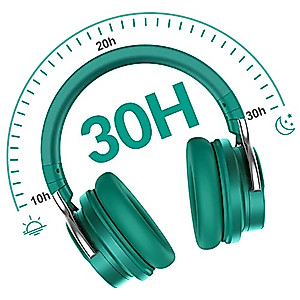 Silensys E7 Active Noise Cancelling Headphones Bluetooth Headphones with Microphone Deep Bass Wireless Headphones Over Ear, Comfortable Protein Earpads, 30 Hours Playtime for Travel/Work, Green