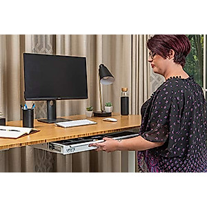 Uprite Ergo Under Desk Long Fit Pen & Pencil Drawer & Slim Organizer for Height Adjustable Desks (White, 33 x 9.5)