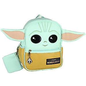 Star Wars The Mandalorian Grogu Baby Yoda Mini Backpack 10.5" with Coin Purse