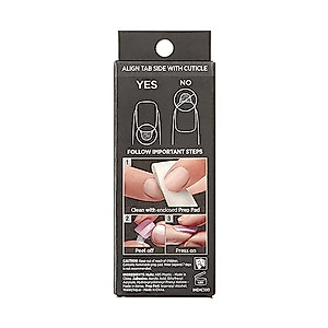 KISS imPRESS No Glue Mani Press On Nails, Premium, 'Legacy', Gray, Medium Size, Coffin Shape, Includes 30 Nails, Prep Pad, Instructions Sheet, 1 Manicure Stick, 1 Mini File