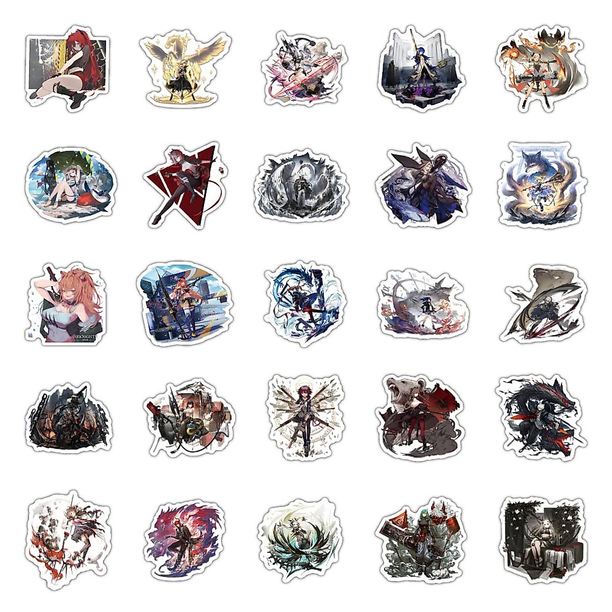 60PCS Arknights Stickers for Laptop and computer, Cartoon animation Waterproof Vinyl Stickers for Water Bottle Skateboard Guita Car Bumper Luggage,Cartoon Art Graffiti Decals for Kids Girls Teens Adults (knights)