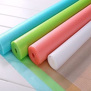 Refrigerator Liners,Fridge Mats Liners for Glass Shelves Washable Oilproof,EVA Shelf Mat Drawer Liner Protects Against Spills Can Be Cut-8 Pack Mixed(Blue+Green+Pink+White)