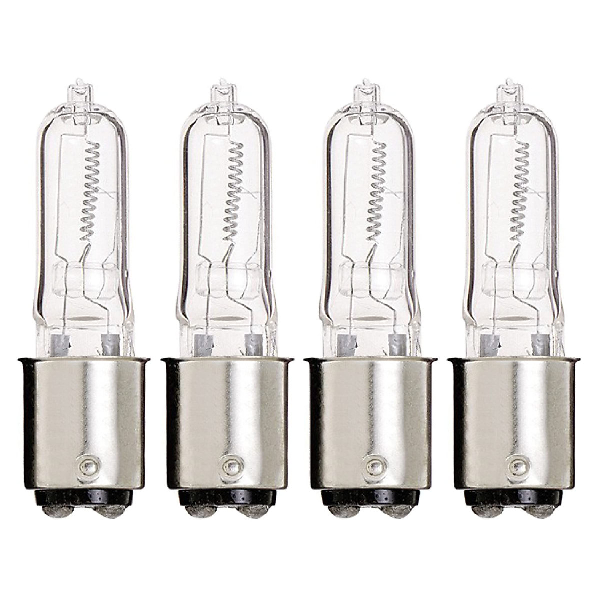 KOR (Pack of 4) Q75CL/DC - 120-Volt - Halogen JD Type T4 - BA15D - DC Bayonet Base - 75-Watt - Clear Light Bulbs