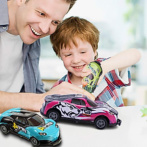 8PCS Stunt Toy Cars, 2022 Upgrade Children's Stunt Alloy Toy Car, Pull Back Catapult Stunt Toy Car, Creativity 360 Degree Jumping Flip Stunt Toy Cars Mini Model Cars for 3-6 Year Kids Boys
